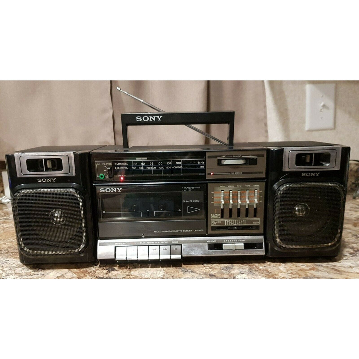 Sony CFS-1000 AM/FM Stereo Cassette Player/Recorder Boombox – Getten Deals